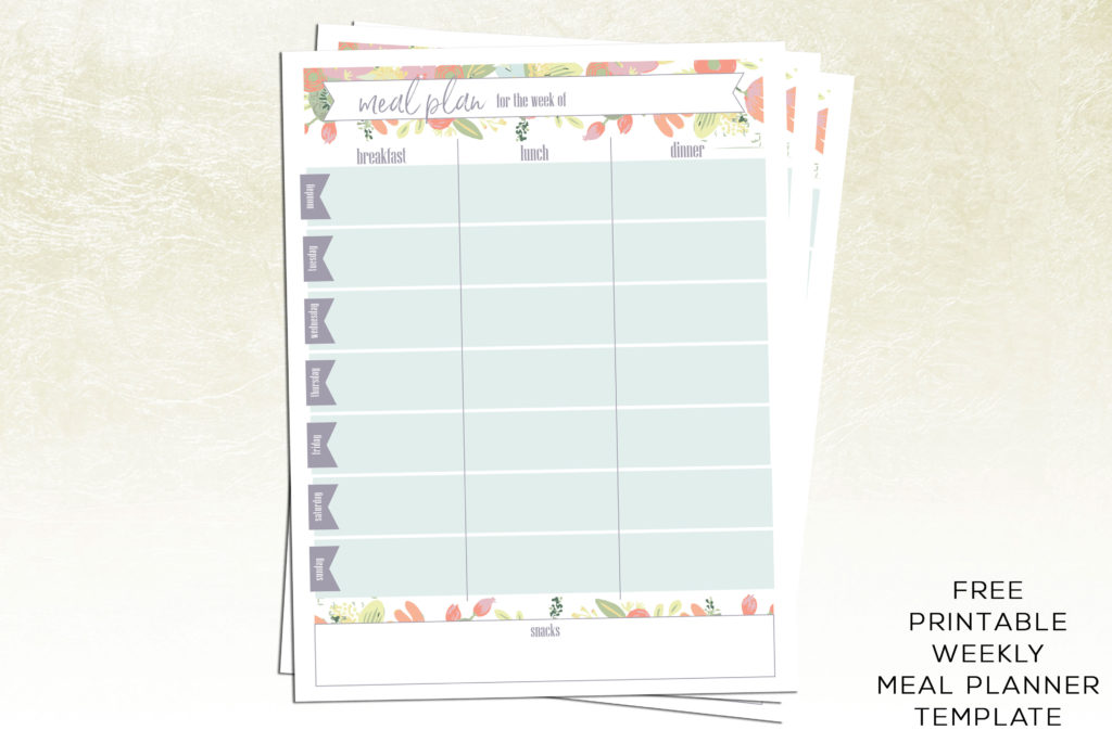 Meal Planning for a Stress Free Work Week (plus free printable ...